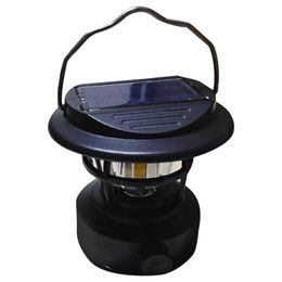 Solar-LED-Campinglaterne, helle tragbare Überlebenslaternen, multifunktionale Retro-Campinglampe, klein, schwarz