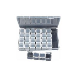 Amirror Smart Ug - Packung 28 Gitter Kunststoff-Diamant-Malerei-Box, Schmuck-Organizer, Aufbewahrungsbehälter, Diamant-Stickerei-Aufbewahrungsboxen,