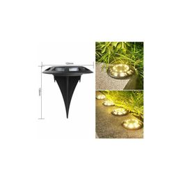 Set mit 4 IP65 wasserdichten LED-Solar-Gartenleuchten, Solar-Garten-Wegeleuchten (warmes Licht)