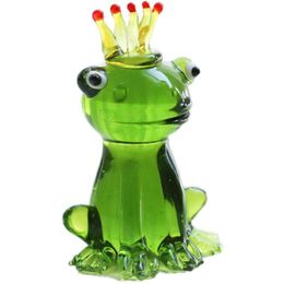Fvbjd - Glas-Frosch-Figuren, mundgeblasene Kunst-Glas-Frosch-Miniatur-Tiere, Statue, Geschenke, grüne Frosch-Skulptur für Zuhause,