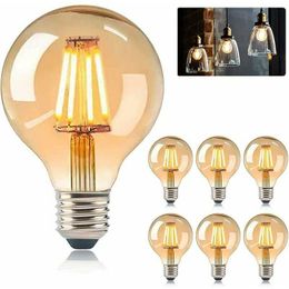 E27 Vintage Edison Glühbirne, Edison led Birnen E27 G80 4W Lampe, Retro Filament Edison Glühbirne, Vintage antike dekorative Lampe warmweiß für