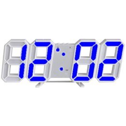 Intelligente 3D-Digitaluhr, Wecker, digitale Wanduhr, led, elektronisches Geschenk, Wecker, Blau