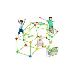 Amirror Smart Ug - Kinderzelt, diy Fort Kinderhüttenbausatz, Burgtunnelzeltspielzeug, Indoor Outdoor(45 Ball Baton 75 with Tent)