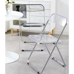 WYCTIN 2x Esszimmerstuhl Acryl Transparenter Stuhl Kunststoff Esszimmerstuhl Home Rücken Stuhl Weiß