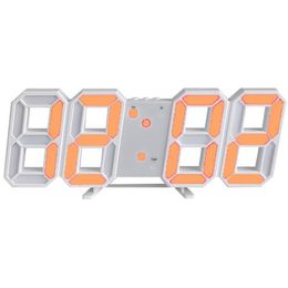 Intelligente 3D-Digitaluhr, Wecker, digitale Wanduhr, led, elektronischer Geschenkwecker, Orange