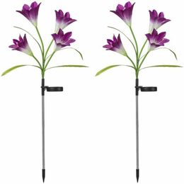 2er-Pack Outdoor-Solarlaternen Lily LED-Solargartenleuchten für Gartendekoration
