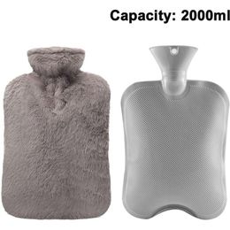 Amirror Smart Ug - Wärmflasche mit weichem Plüschbezug - 2L - Klassischer Warmwasserbeutel zur Schmerzlinderung, Nacken und Schultern, Fußwärmer,