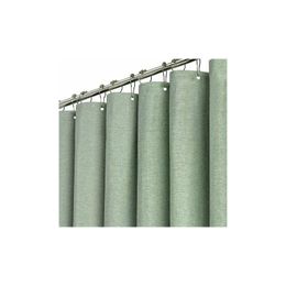 Salbeigrüner Duschvorhang, schweres Leinen-Duschvorhang-Set aus strukturiertem Stoff mit 12 Kunststoffhaken, rostbeständig, maschinenwaschbar,