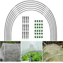 18 Stück Tunnel-Gewächshaus-Reifen, erhöhte Tunnel-Gewächshaus-Reifen, Pflanzen wachsen Stütztunnel Gartenhäuser Fiberglas-Wachstumsrahmen für Gärten