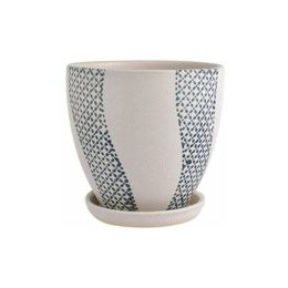 Weißer Keramik-Blumentopf, großes Kaliber, Mikrolandschaft, europäischer Blumentopf, Dekoration, minimalistischer Keramik-Blumentopf mit Tablett,