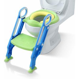 Yardin - Toilettentrainer Faltbar Toilettensitz kinder mit Leiter Höhenverstellbar Kinder-Töpfchen Töpfchentrainer Rutschfest für 1-7 Jähr