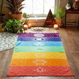 Yogamatte Wandteppich Regenbogen Strandtuch Sommer Wandbehang Decke,