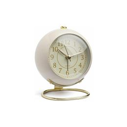 Uhr Kleine Tischuhr für den Tisch, Vintage-Analog-Retro-Wecker ohne Ticken, moderne goldene Uhr für den Nachttisch im Schlafzimmer