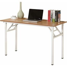 Soges - Klapptisch kleiner Computertisch Schreibtisch Klappbar und Montagefrei,Tisch aus E1 Holzwerkstoffen und Stahlrahmen,Konferenztische,PC Tisch