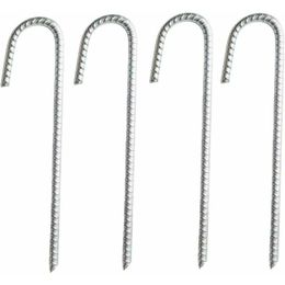 Robuste J-Rebar-Ankerpfähle aus verzinktem Stahl – für Festzelte, Lauben, Schlösser, Zelte, Trampoline, Springen, Camping, Fußballnetze – 4er-Pack