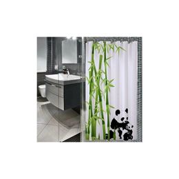 Wasserdichter, waschbarer und schimmelresistenter Duschvorhang für Badezimmer - mit 12 Haken, Polyester, Panda, 90X180cm