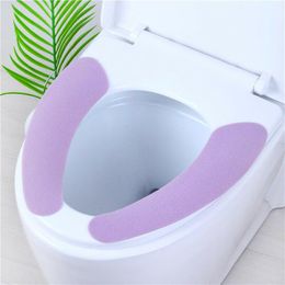 10Paar Weiche Badezimmer wc Sitz Kissen Selbstklebend Wärmer Waschbar Gesundheit wc Sitz Cover --selbstklebend,Lila