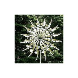Einzigartige und magische Windmühle aus Metall – Skulptur bewegt sich mit dem Wind, Rasenwindmühle für die Gartendekoration im Freien