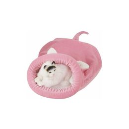 Fleece Weicher Katzenschlafsack Winddicht Kuschelsack Deckenmatte für Hund und Welpen MZ042 (m, Pink)