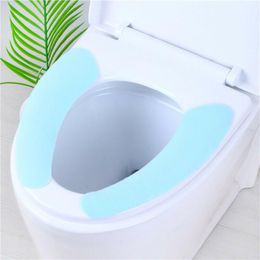 10Paar Weiche Badezimmer wc Sitz Kissen Selbstklebend Wärmer Waschbar Gesundheit wc Sitz Cover --selbstklebend,blau