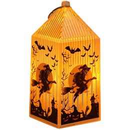 LED-Halloween-Laterne, kleine flammenlose Laterne im Retro-Stil, Halloween-Dekoration, Hexenornament