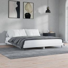 Bettgestell - Schlafzimmerbett/Doppelbett - Erwachsenenbett Hochglanz-Weiß 180x200 cm Holzwerkstoff XTJTE358599 MAISONCHIC