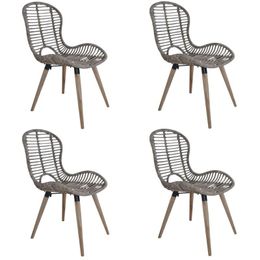 4 Stk. Esszimmerstühle, Küchenstuhl, Wohnzimmerstuhl Braun Natürliches Rattan LLOAQ978586 MAISONCHIC