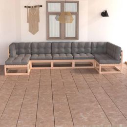 MAISONCHIC - 7-tlg. Garten-Lounge-Set, Gartenmöbel, Sitzgruppe Gartenset mit Kissen Kiefer Massivholz LLOAQ180008