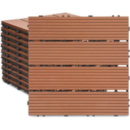 Wpc Terrassenfliesen 22er Holzfliesen Kunststoff Spar Set für 2m² 30x30cm Garten Klickfliese Bodenbelag mit Drainage Balkonfliesen - Swanew