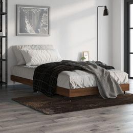 Bettgestell - Schlafzimmerbett - Erwachsenenbett Braun Eichen-Optik 90x190 cm Holzwerkstoff XTJTE736446 MAISONCHIC