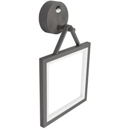 LUCANDE LED-Außenwandlampe Mirco m. Bewegungsmelder, eckig - grafitgrau, weiß