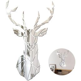 Amirror Smart Ug - 3D Spiegel Deer Wandaufkleber Dreidimensionale Wandbilder Wandtattoos diy Dekorative Wandaufkleber Wohnzimmer Schlafzimmer tv Sofa