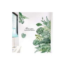 Amirror Smart Ug - Grüne tropische Blätter Wandaufkleber, Palmenblätter Natur Pflanzen Wandaufkleber Kunstwandbilder, wasserdichte DIY-Wanddekoration