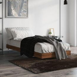 MAISONCHIC - Bettgestell - Schlafzimmerbett - Erwachsenenbett Braun Eichen-Optik 75x190 cm Holzwerkstoff XTJTE602627