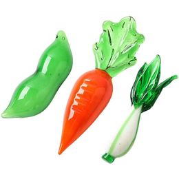 3 Stück Glas-Obst-Skulptur, künstliches Gemüse, Mini-Glasfigur für Zuhause, Büro, Bar, Hochzeitsdekoration
