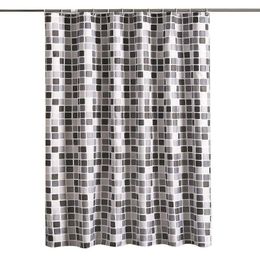 Lycxames - Polyester-Duschvorhang, Anti-Schimmel, wasserdicht, waschbar, antibakteriell, mit 12 Duschvorhängen, Mosaik, 200 x 220 cm