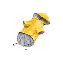 Hunde-Regenmantel mit reflektierenden Knöpfen Regen-/wasserabweisend Verstellbarer Kordelzug Abnehmbare Kapuze Stilvolle Premium-Hunde-Regenmäntel –