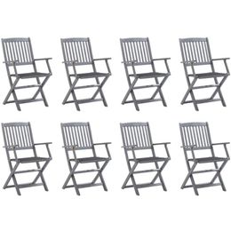 MAISONCHIC Klappbare 8 Stk.Gartenstühle Relax-Sessel,Gartenmöbel mit Kissen Massivholz Akazie -50776