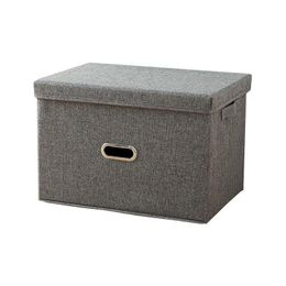 Stapelbare, faltbare Aufbewahrungsbox für Kleidung mit Deckel und Griffen, waschbare Organizer-Behälter, Stoff-Schlafzimmer-Aufbewahrungsbox (37 x 27