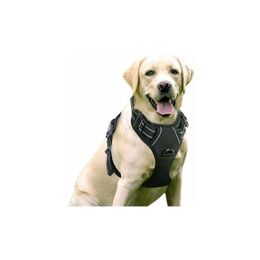 Hundegeschirr, reflektierendes und atmungsaktives Anti-Zug-Brustgeschirr, verstellbar und weich für große, mittlere oder kleine Hunde und Welpen