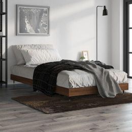 Bettgestell - Schlafzimmerbett - Erwachsenenbett Braun Eichen-Optik 90x200 cm Holzwerkstoff XTJTE293707 MAISONCHIC
