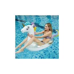 Aufblasbarer Einhorn aufblasbarer Schwimmring, aufblasbarer Einhorn-Badering für Erwachsene und Kinder Sommer Boje Wasserspielzeug (Einhorn, weiß)