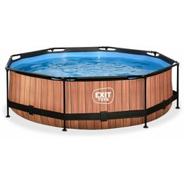 EXIT Toys - EXIT Wood Pool ø300x76cm mit Filterpumpe - braun - Braun