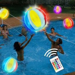 Poolspielzeug 40 cm leuchtender Wasserball mit 16 Farben leuchtender Bälle und 4 Beleuchtungsmodi für Poolspiele für Erwachsene und Kinder