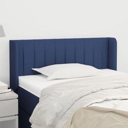 Kopfteil für Bett - Bett-Kopfteil mit Ohren Blau 83x16x78/88 cm Stoff BV234264 Bonnevie