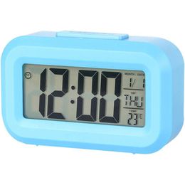 Studentenwecker, elektronische Uhr, intelligente Desktop-Multifunktionsuhr, Blau