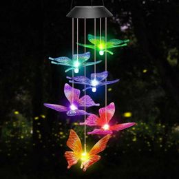 Ostern Dekoration Outdoor Windspiel für Muttergeschenk, Schmetterling led Solarspiel für Geburtstagsgeschenk, Gartengeschenk, Outdoor