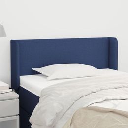 Kopfteil für Bett - Bett-Kopfteil mit Ohren Blau 83x16x78/88 cm Stoff BV775782 Bonnevie