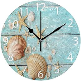 Wanduhr digitale kreative Uhr Wohnzimmer stille Strandlandschaft Wanduhr Stil