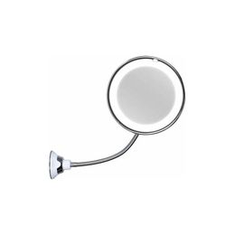 Amirror Smart Ug - Schwanenhals-Kosmetikspiegel, 17 cm, 10-fache Vergrößerung, LED-beleuchtet, mit leistungsstarkem Saugnapf, um 360 Grad drehbar,